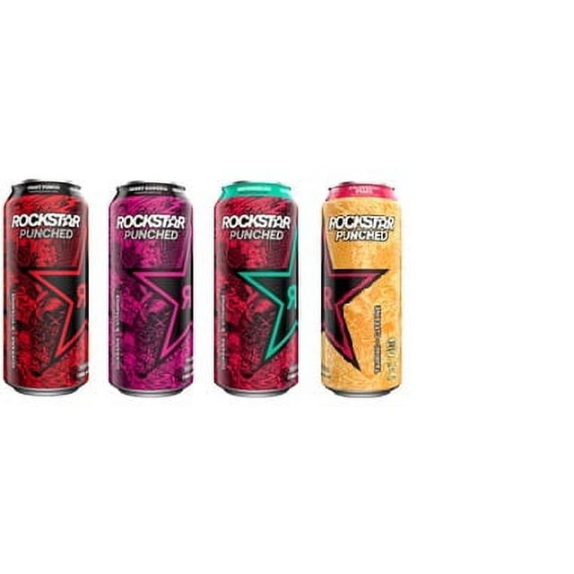 Rockstar Energy Drink Punched, 4 Flavor Variety Pack, 16oz Cans (16 ...