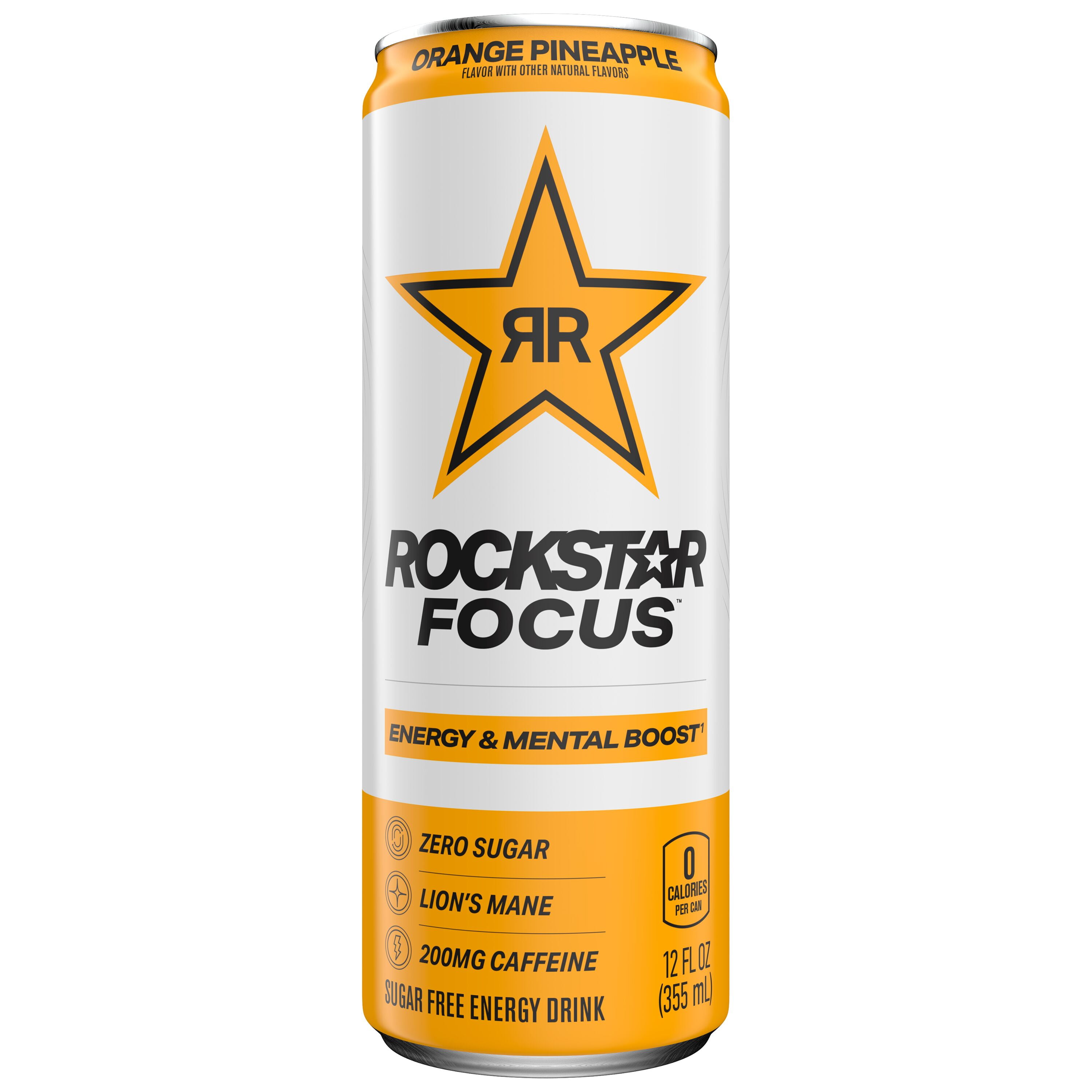 Rockstar Focus Sugar Free Orange Pineapple Energy Drink with Energy ...