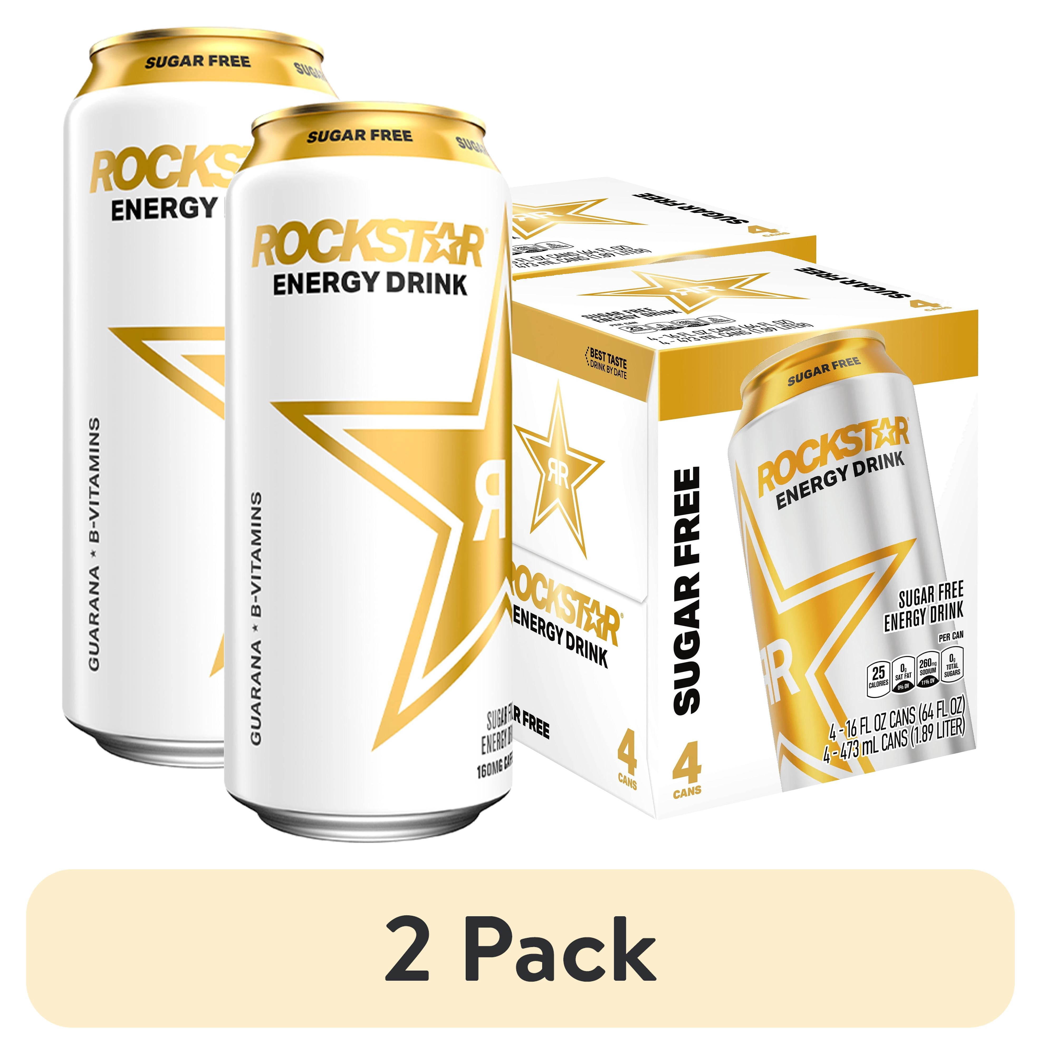 (2 pack) Rockstar Original Sugar Free Energy Drink, 16 oz, 4 Pack Cans ...