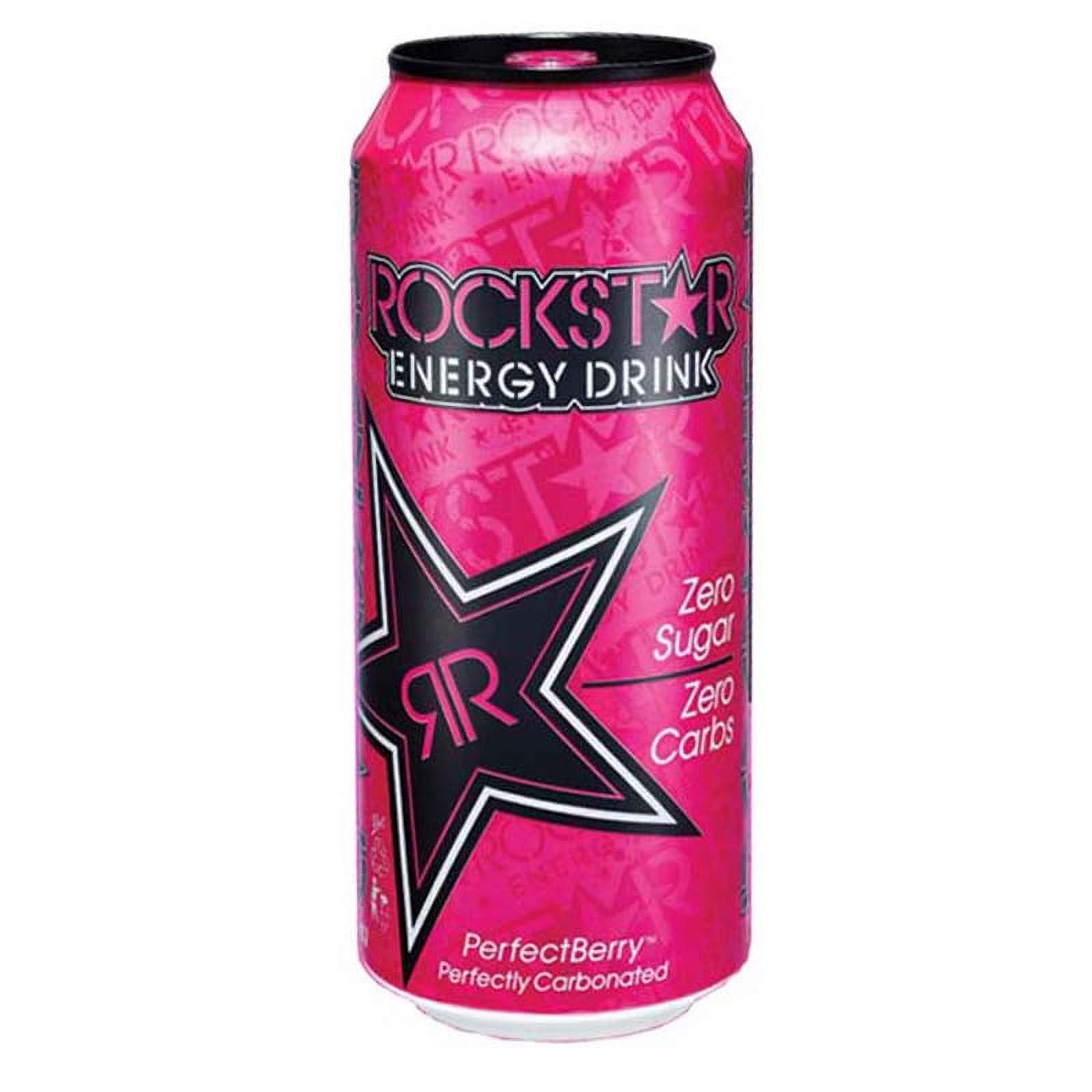 Rockstar Perfect Berry Pink Energy Drink 16 Oz Cans - Pack of 24 ...