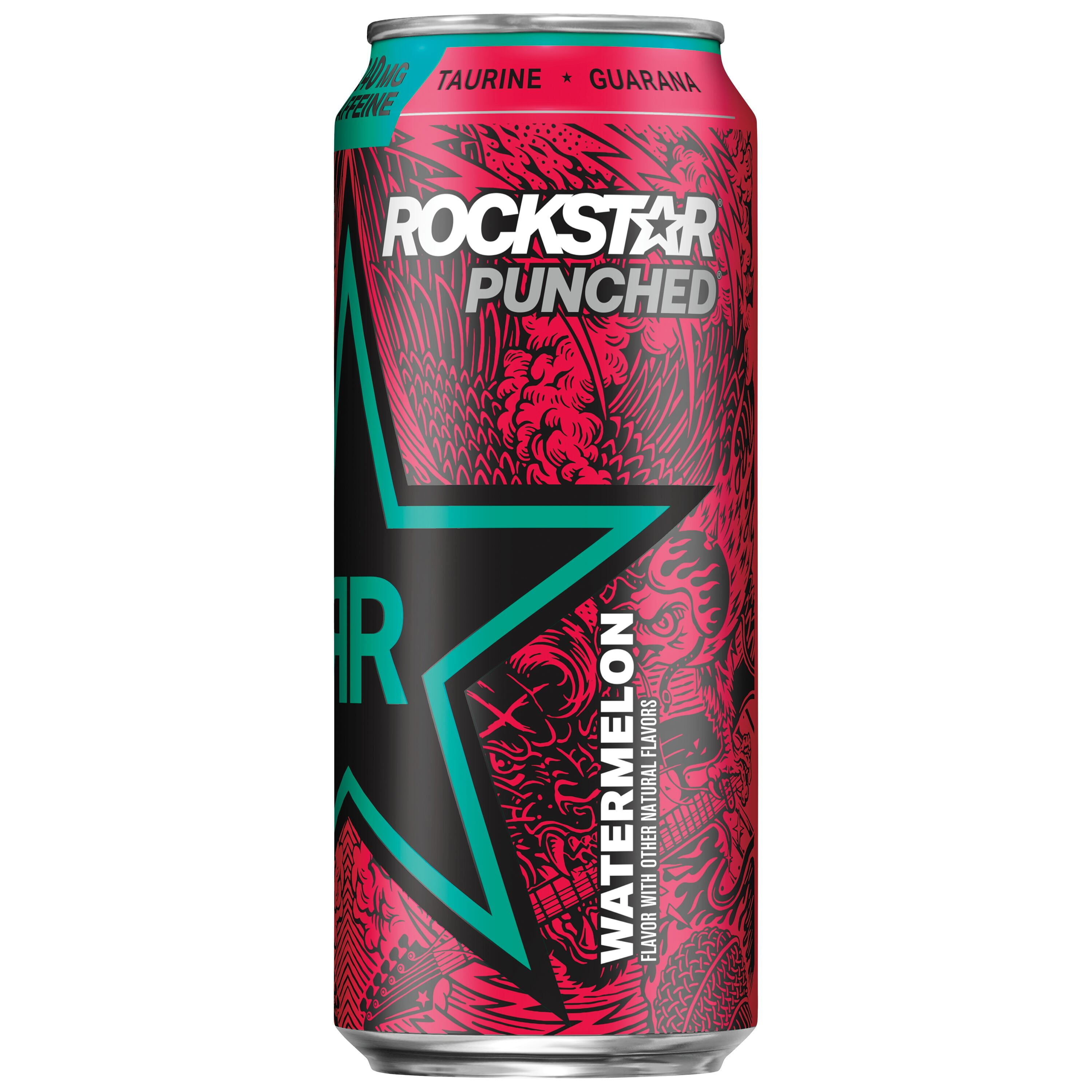 Rockstar Punched Watermelon Energy Drink, 16 fl oz, 1 Count Can ...