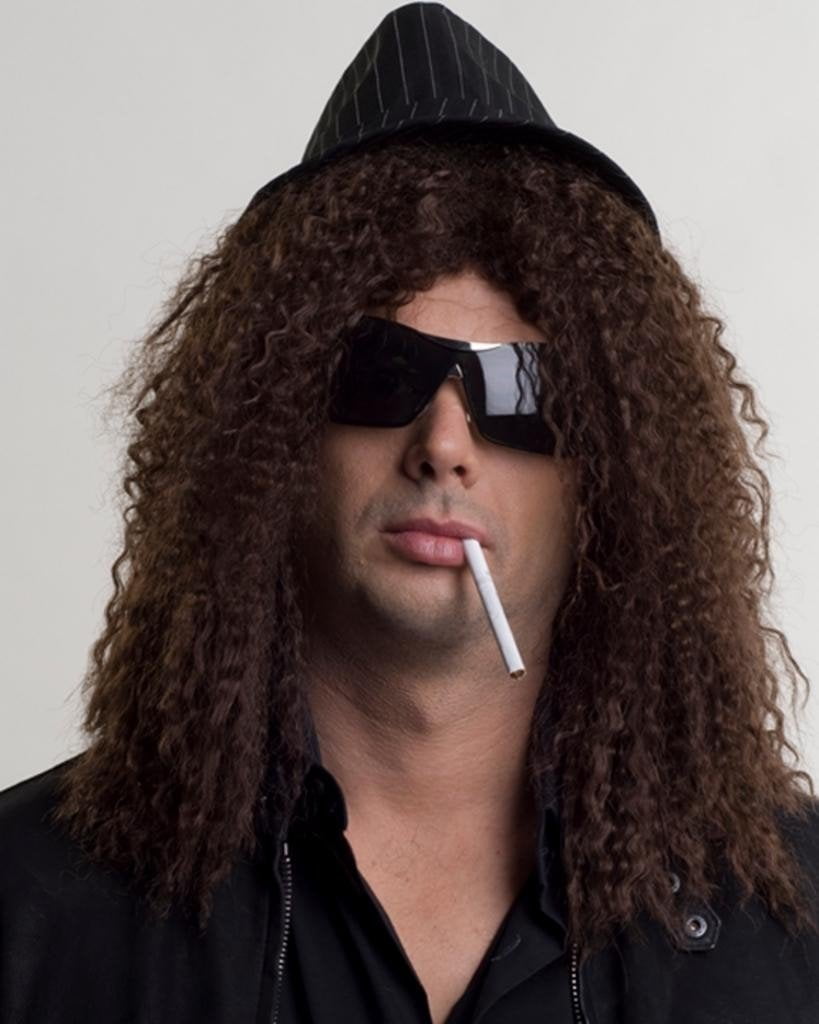 Rockstar Slash Curly Roses Rock Band by Enigma Costume Gun Wigs - Black ...