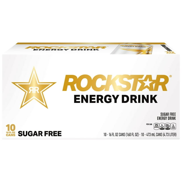 Rockstar Sugar-Free Energy Drink, 16 fl oz, 10 Count Cans - Walmart.com