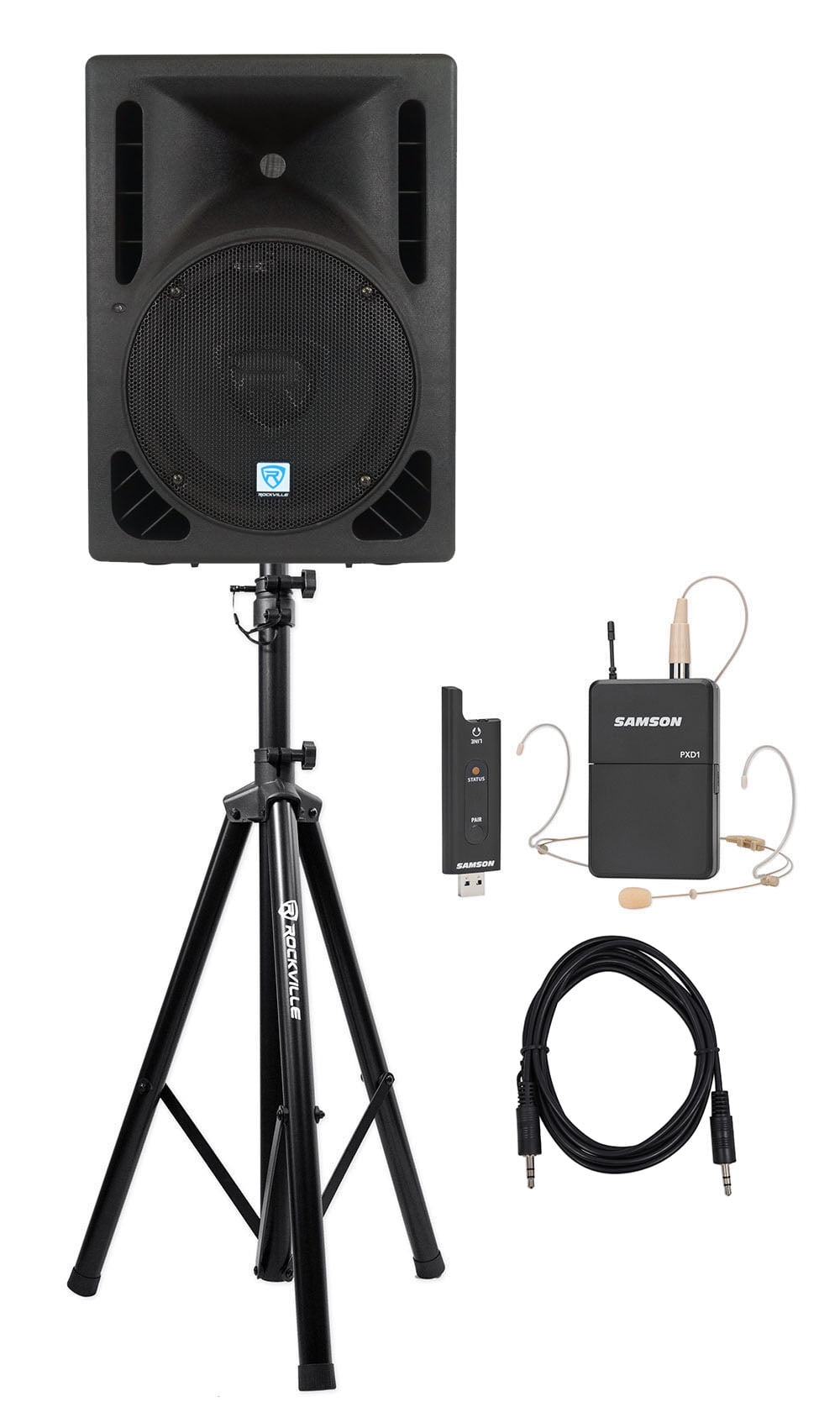 Rockville 10" Church Speaker Sound System w/ Headset Mic For Sermons ...