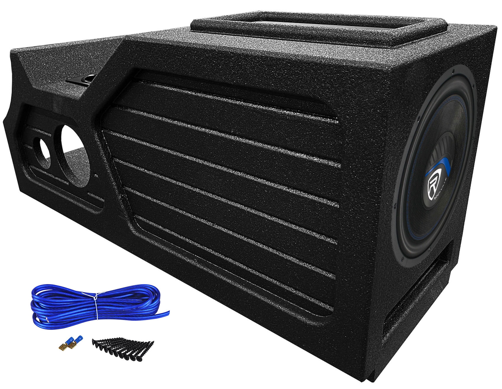 Rockville 12" Subwoofer, Center Console Sub Box for Chevy/GM 2007-2013 ...