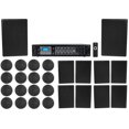 Rockville 180 Watt 6-Zone Bluetooth Amplifier with 16 Black 5" Ceiling ...