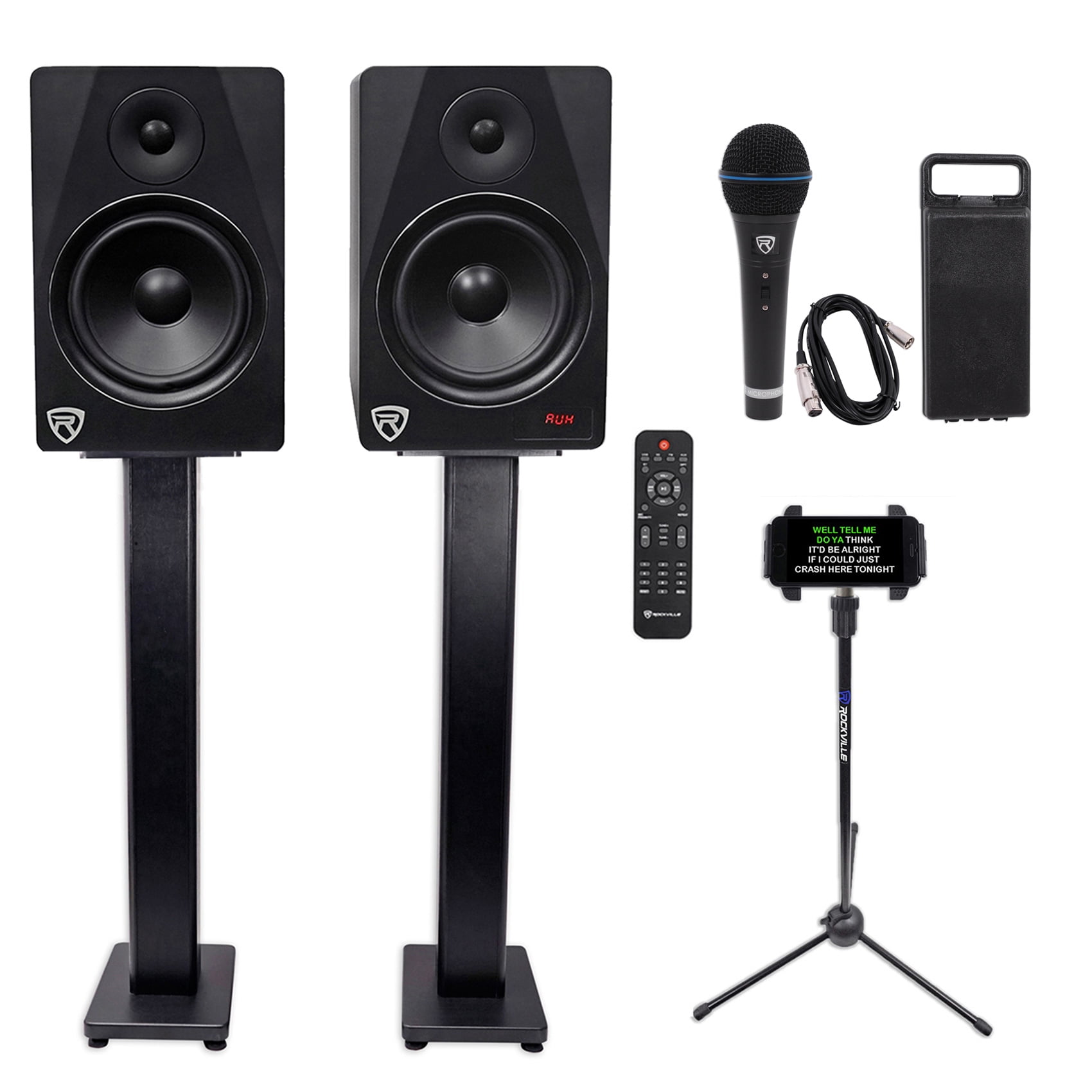 Rockville 8" 1000 Watt Powered Home Theater/Karaoke System Machine w ...