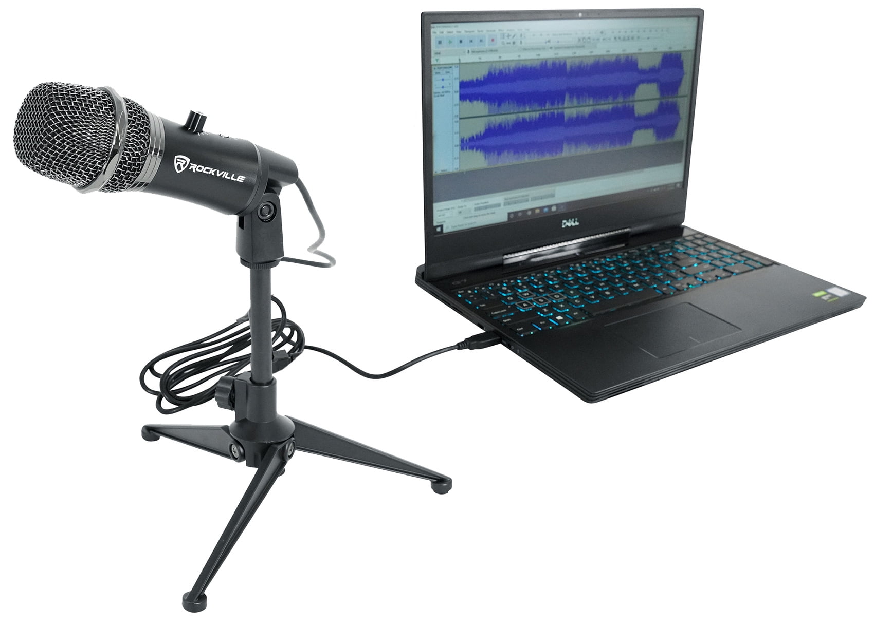 Rockville A-STREAM Live Streaming USB Microphone w Gain+Mute Control ...