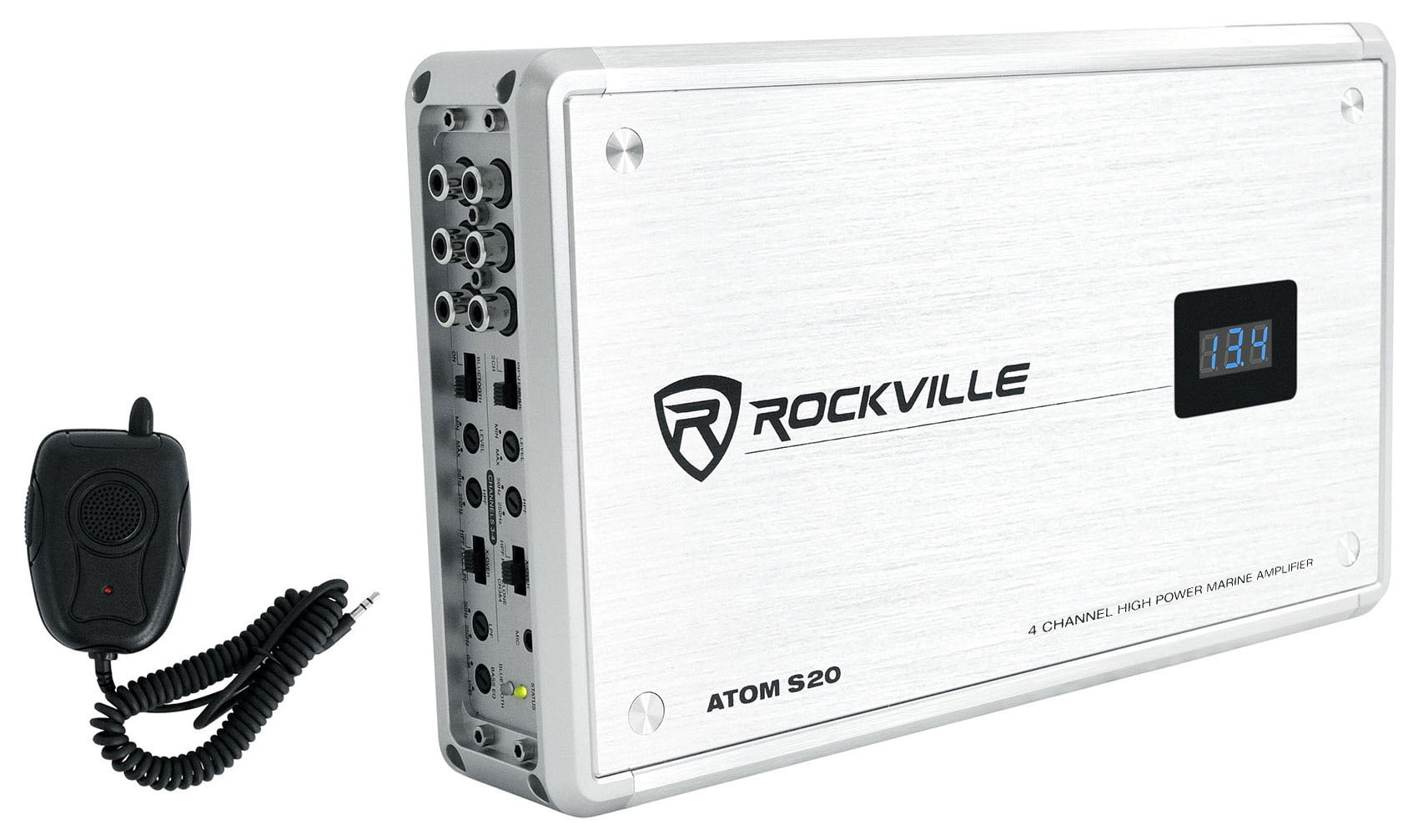 Rockville ATOM S20 4 Channel Bluetooth Amplifier w/Volt Meter+Mic For ...