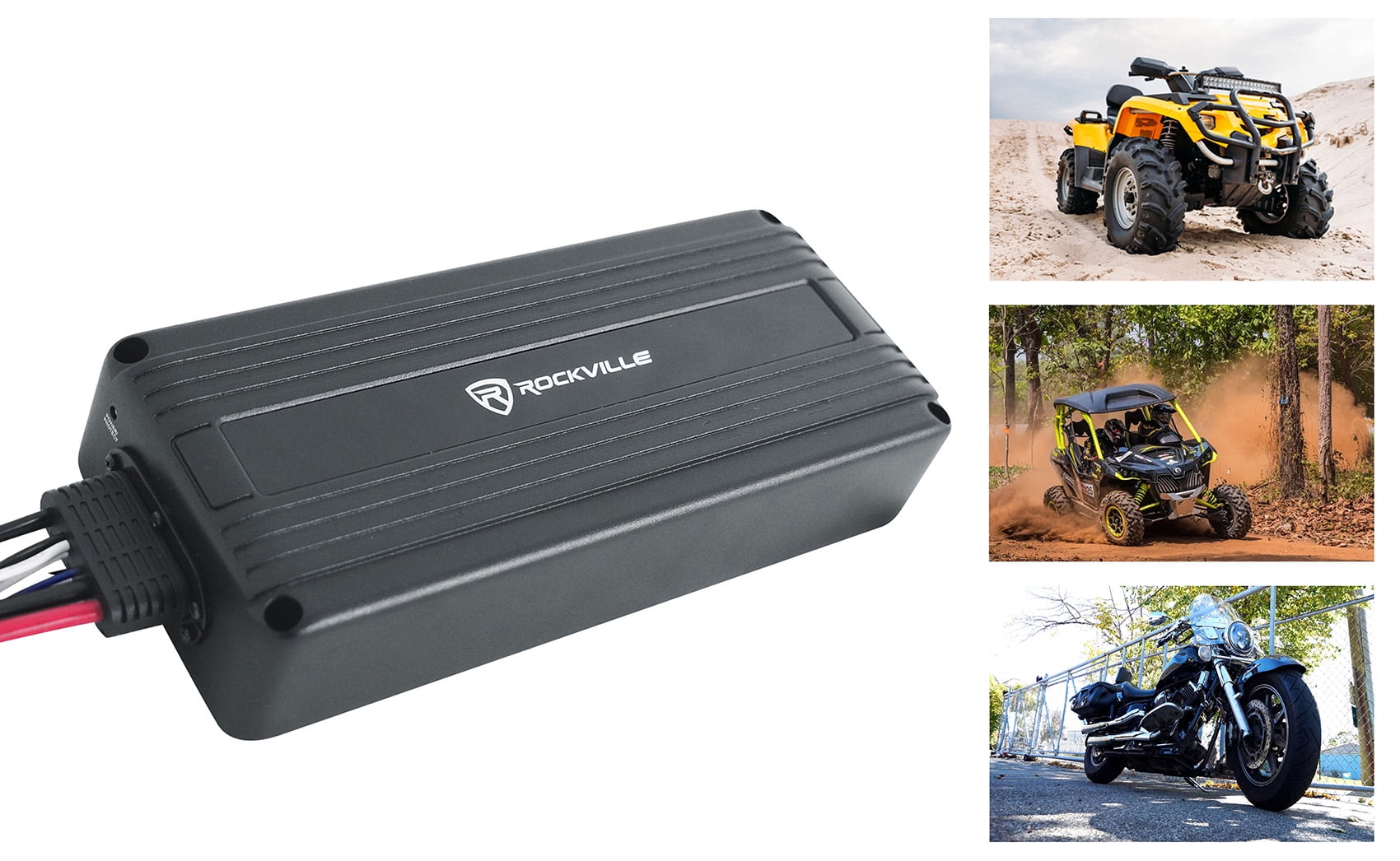 Rockville ATV300 Mono UTV/Motorcycle/ATV Amplifier IP65 Micro ...