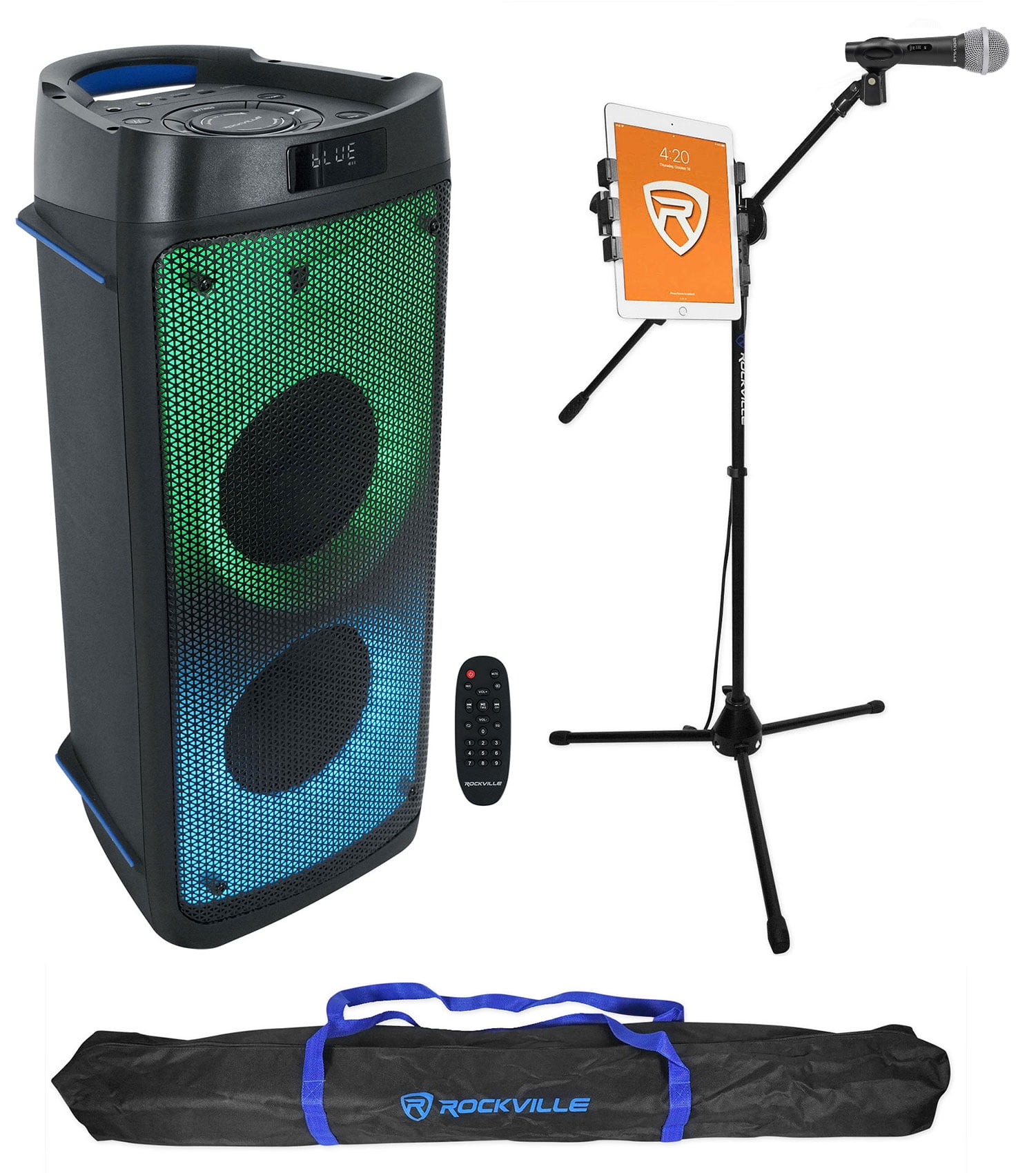 Rockville BASS PARTY 65 Karaoke Machine, 120W Bluetooth Speaker, Mic ...