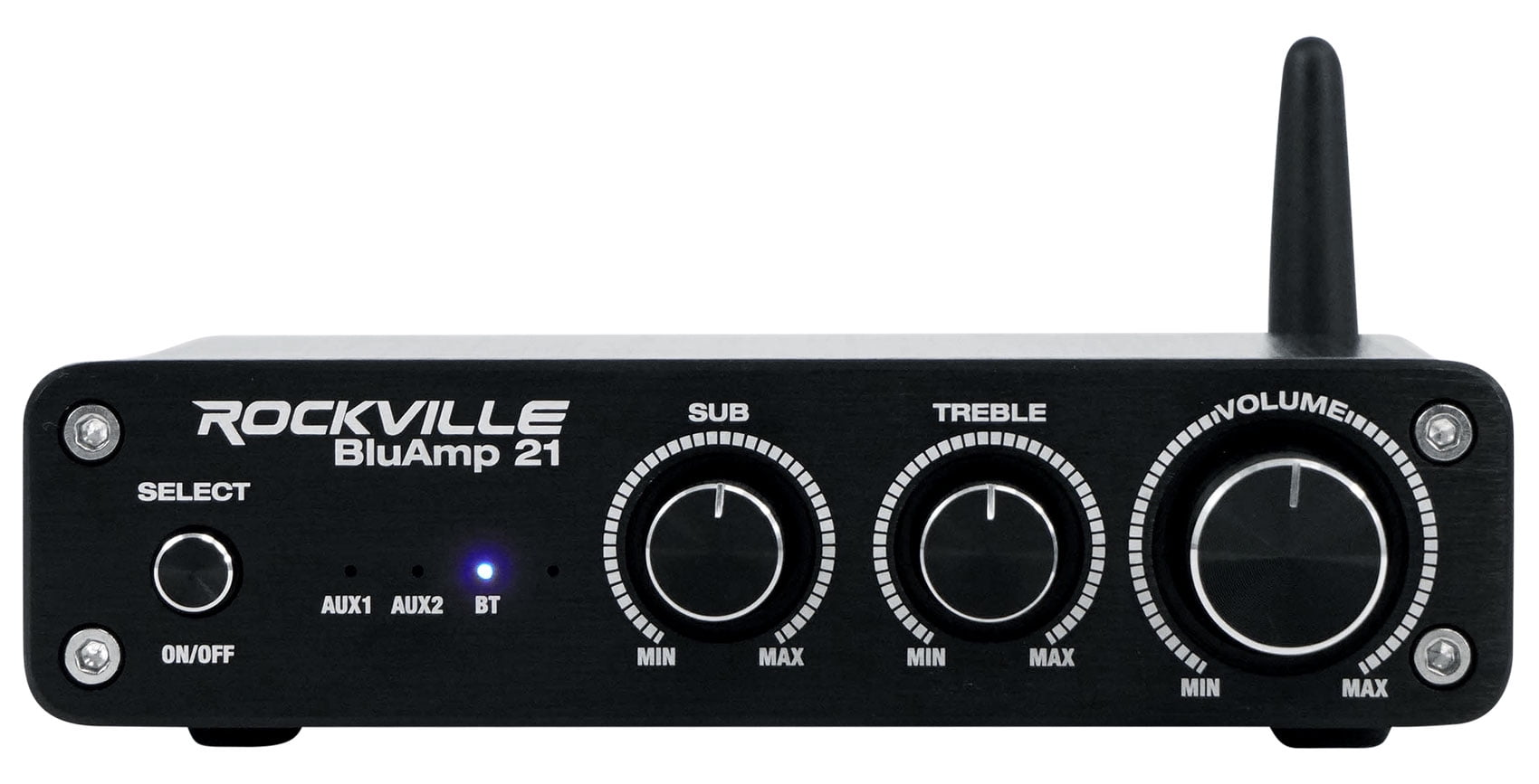 Rockville BLUAMP 21 BLACK 2.1 Channel Bluetooth Home Audio Amplifier ...