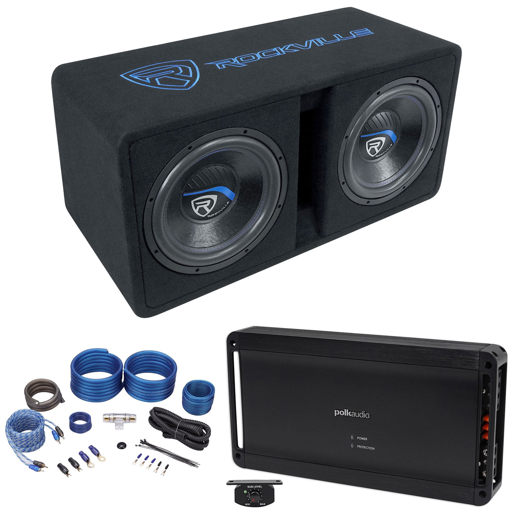 Rockville Amplified Subwoofer Bass Package: Dual 12" K5 2800w Car ...