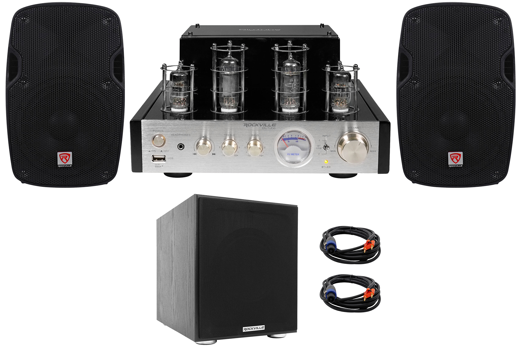 Rockville BluTube Tube Amplifier/Home Theater Bluetooth Receiver+8 ...