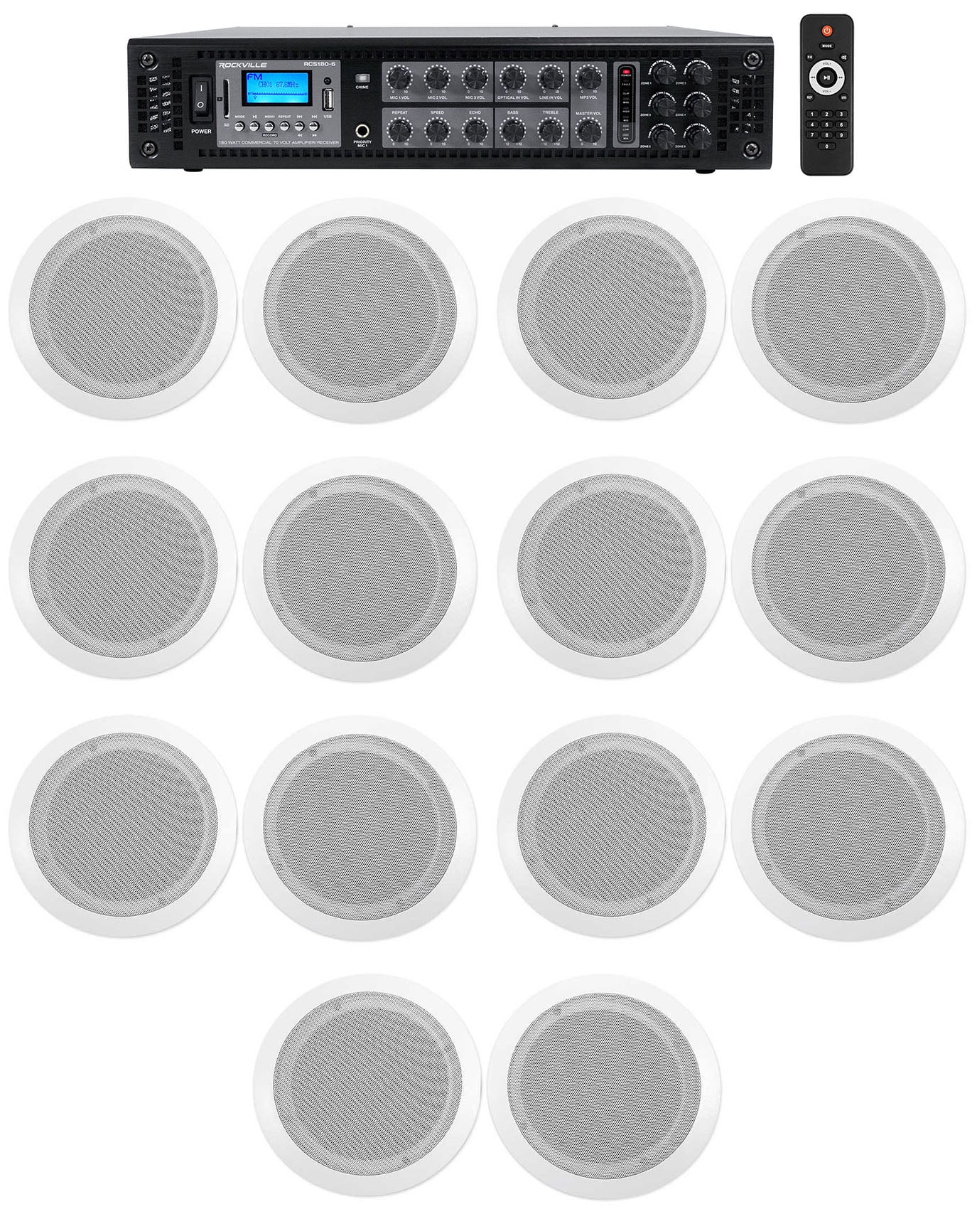 Professional Rockville Bluetooth Multi Room for Restaurant: 6 Zone Home ...