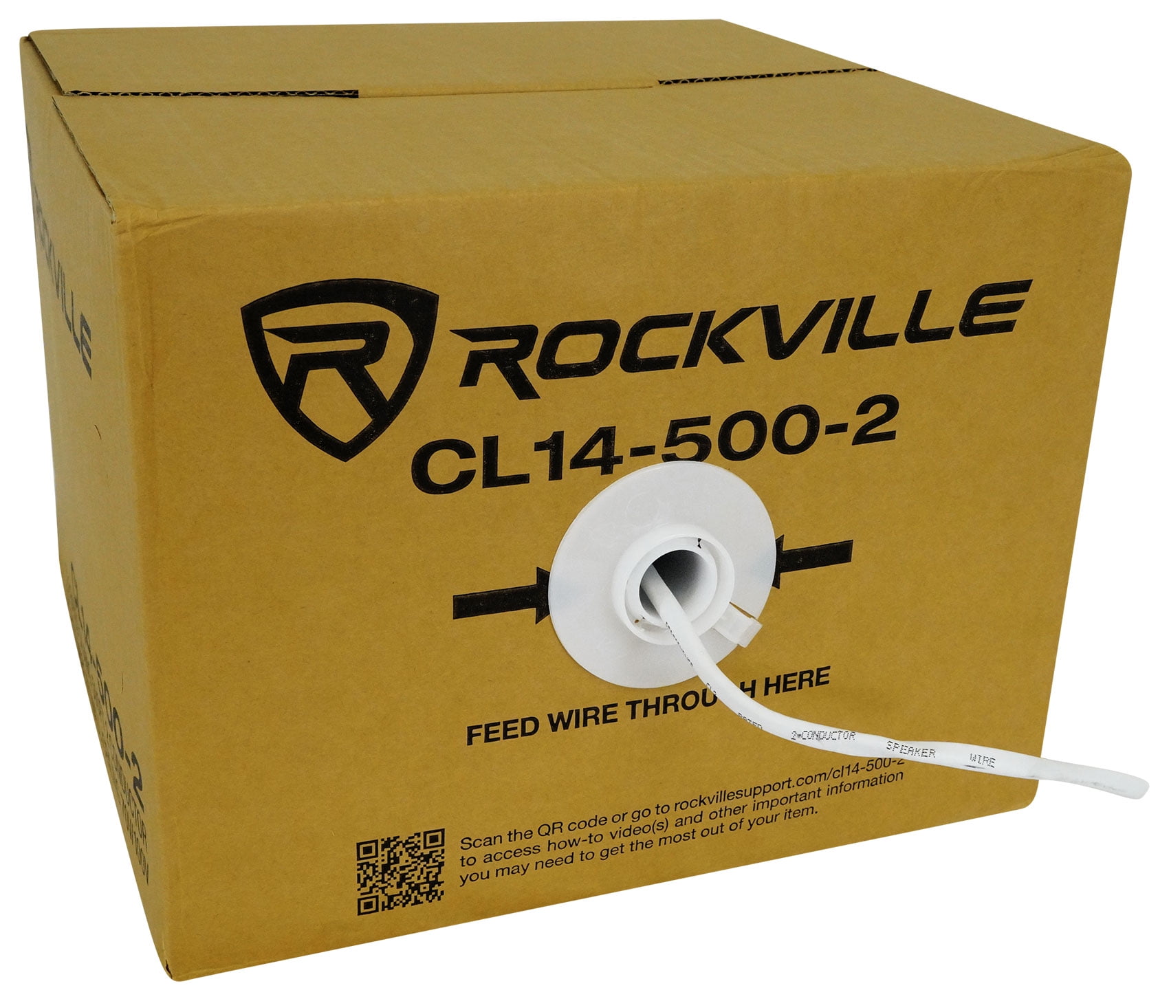 Rockville CL14-500-2 CL2 Rated 14A WG 500' Speaker Wire In Wall Ceiling ...