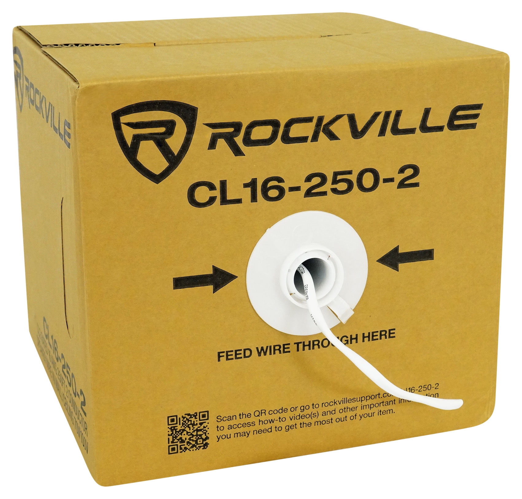 Rockville CL16-250-2 CL2 Rated 16 AWG 250' Speaker Wire In Wall Ceiling 70V 100V - Walmart ...