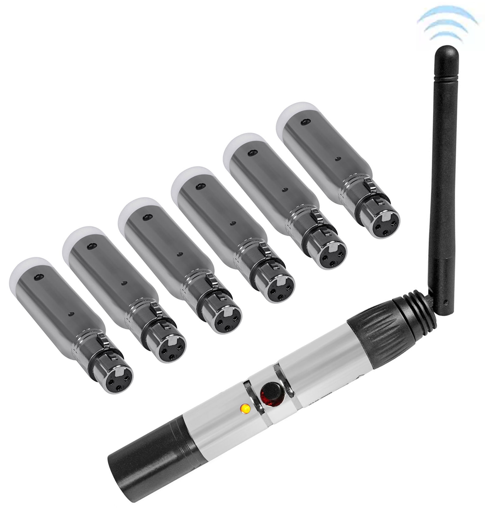 Rockville DMX-WTR Rechargeable Wireless DJ DMX Lighting Transmitter+6 ...