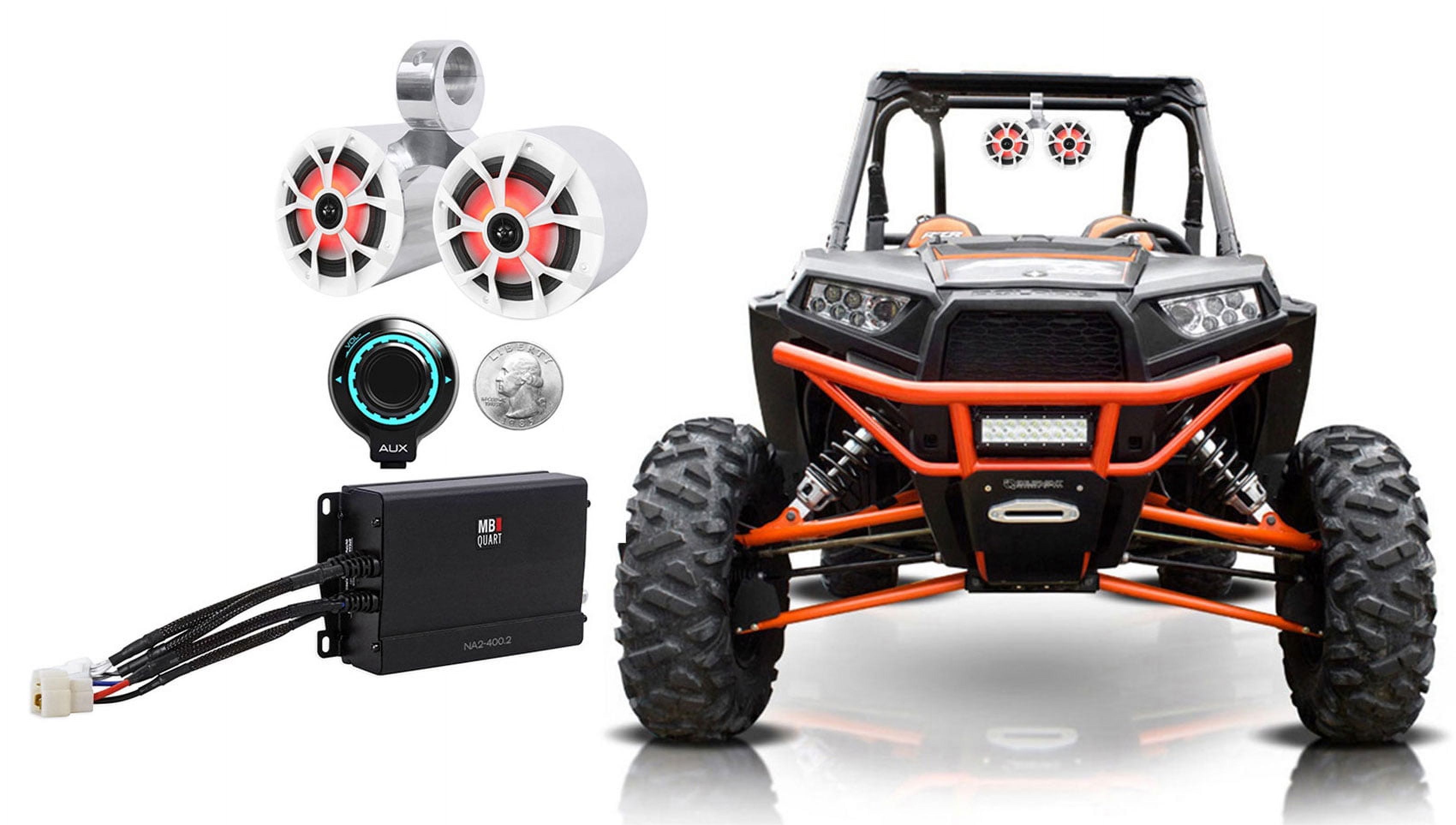 Rockville Dual 6.5" 700 Watt Tower LED Speakers+Amp+Bluetooth For RZR ...
