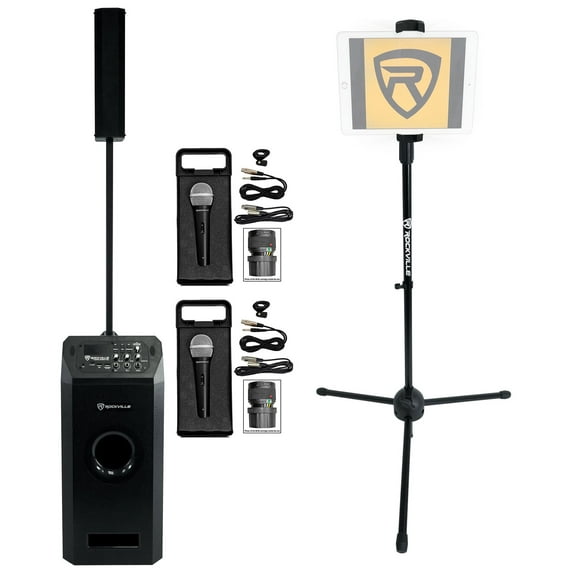 Rockville HOME ARRAY 100 Karaoke Machine System w/Subwoofer+2) Mics ...