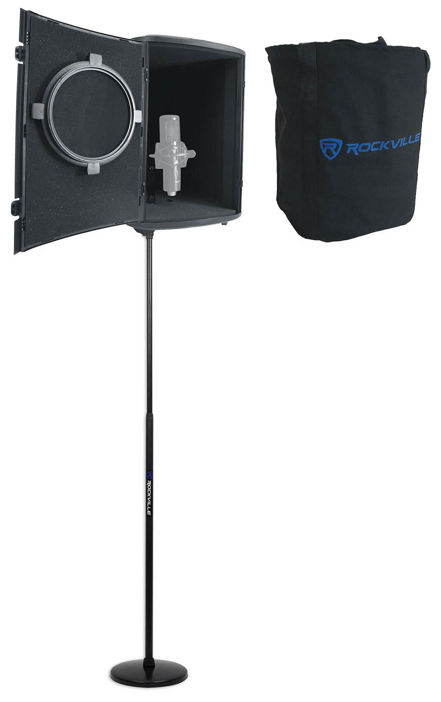 Rockville ISOBOX Recording Microphone Sound Isolation Box+Stand w/ Hand ...
