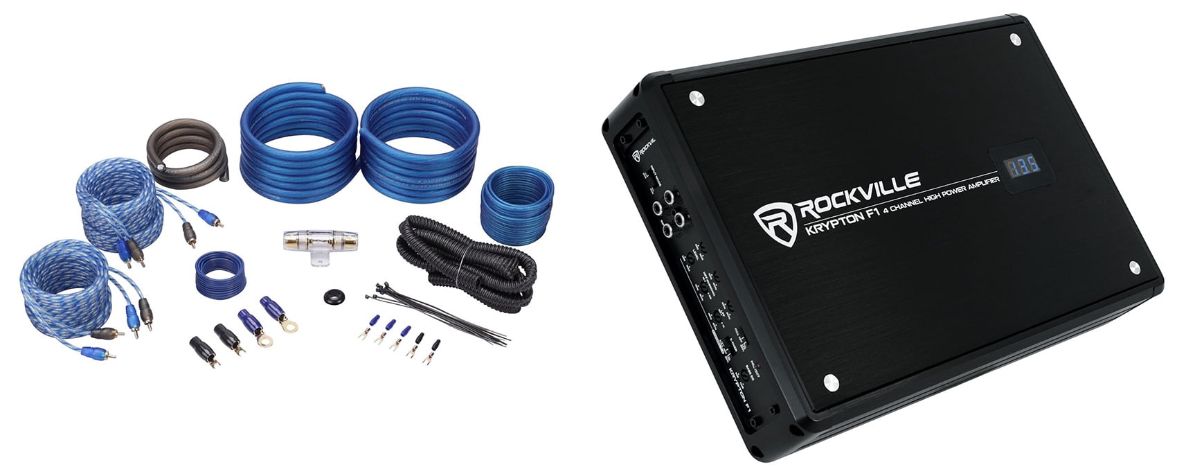 Rockville KRYPTON F1 1600w Peak / 400w RMS 4 Channel Car Audio ...