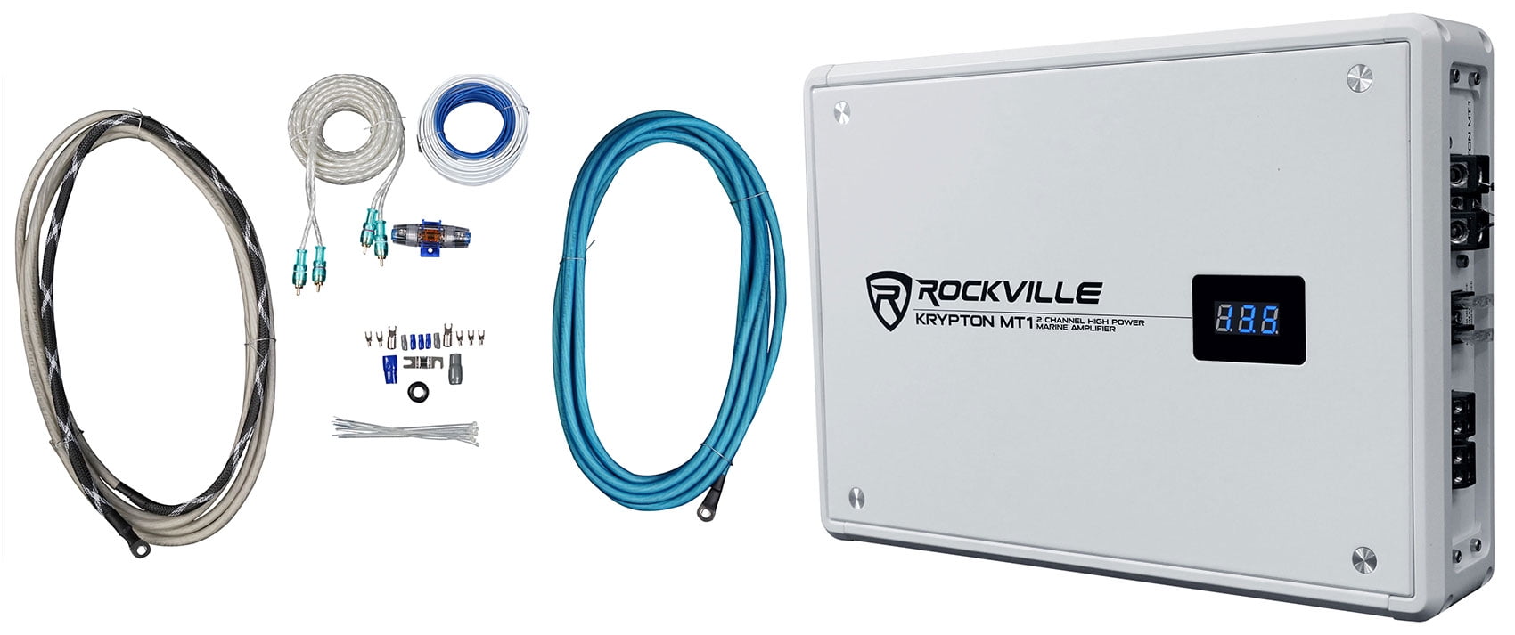Rockville KRYPTON MT1 1600w 2 Channel Marine/Boat Amplifier w Volt ...