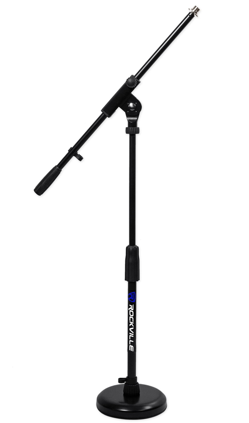 Rockville Kick Drum/Guitar Amp Mic Stand, Steel Round Base+Fixed Boom ...