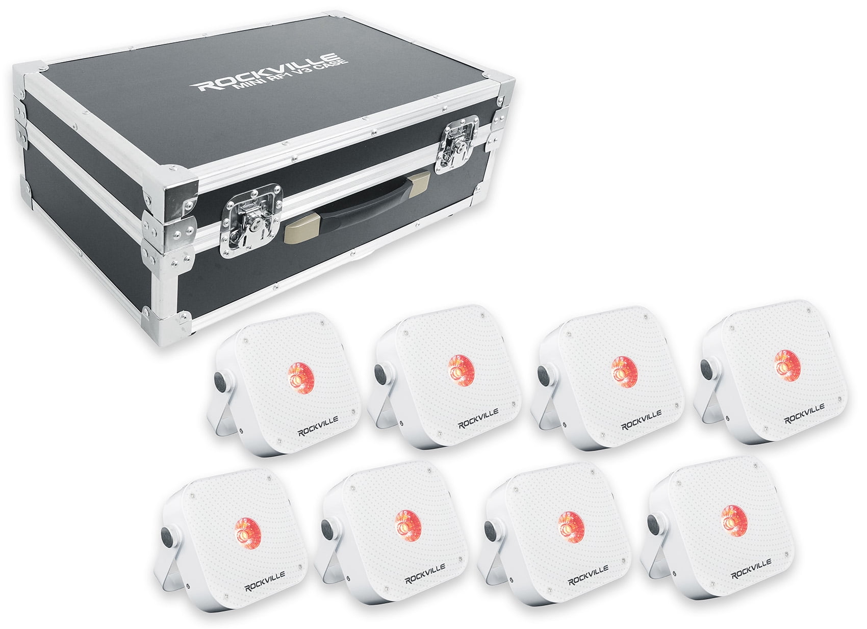 Rockville MINI RF1 V3 CHARGE PACKAGE WHITE 8) Battery PAR Lights ...