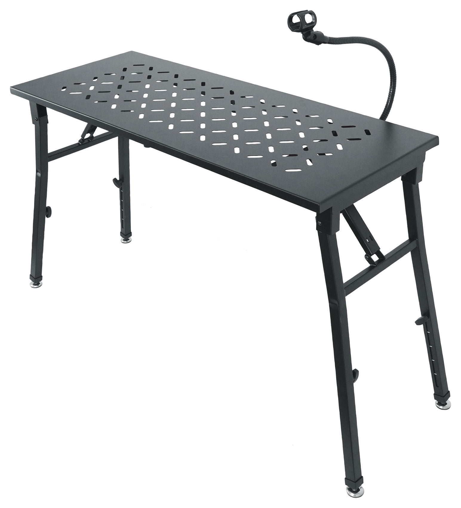 Rockville PKS38 Platform-Style Keyboard/DJ Stand+Tabletop+Gooseneck Mic ...