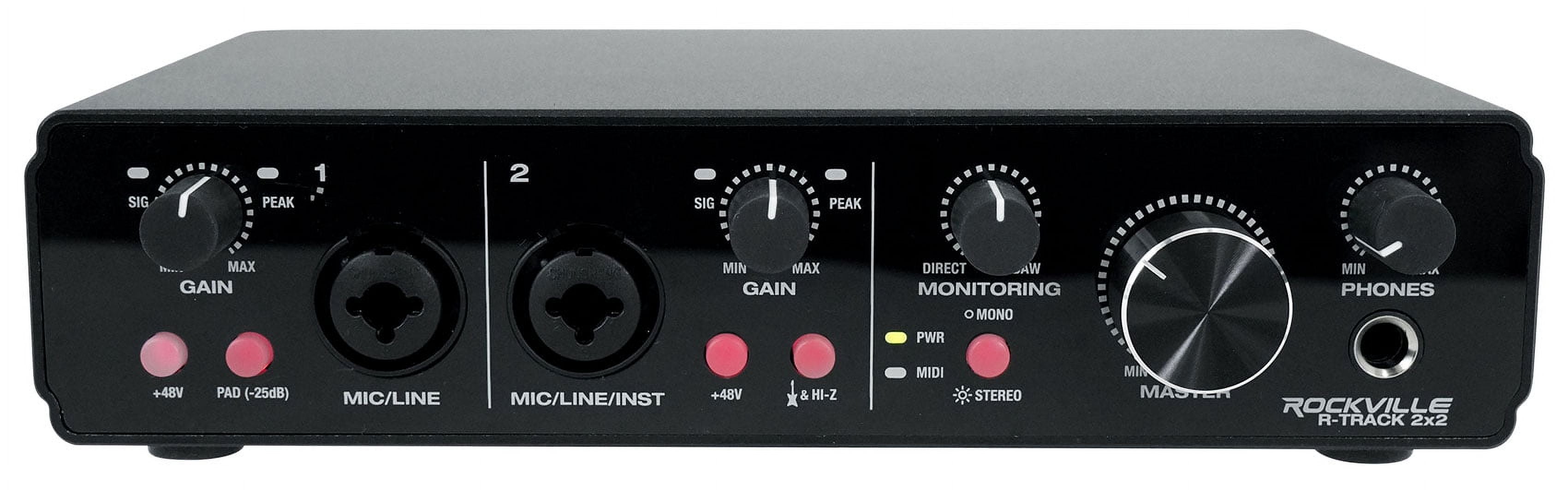 Free Shipping! Rockville R-TRACK 2x2 USB Computer Recording Interface ...