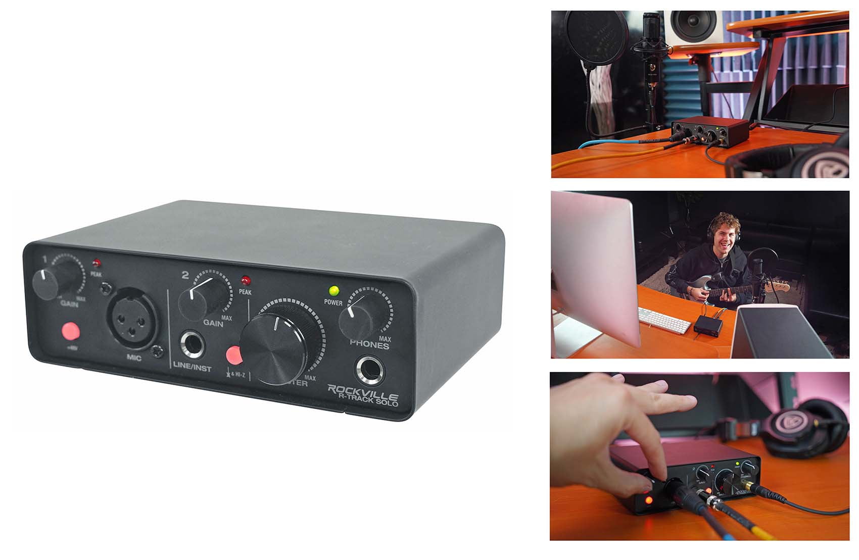 Rockville R-TRACK SOLO Recording USB C Audio Interface 24Bit 192Khz ...