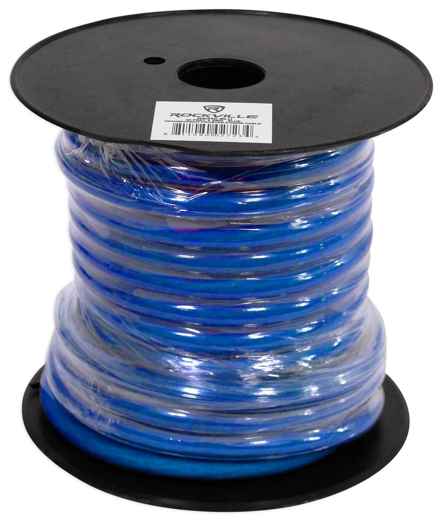 Rockville R4G40-BLUE 4 AWG Gauge 40 Foot Car Amp Power / Ground Wire ...