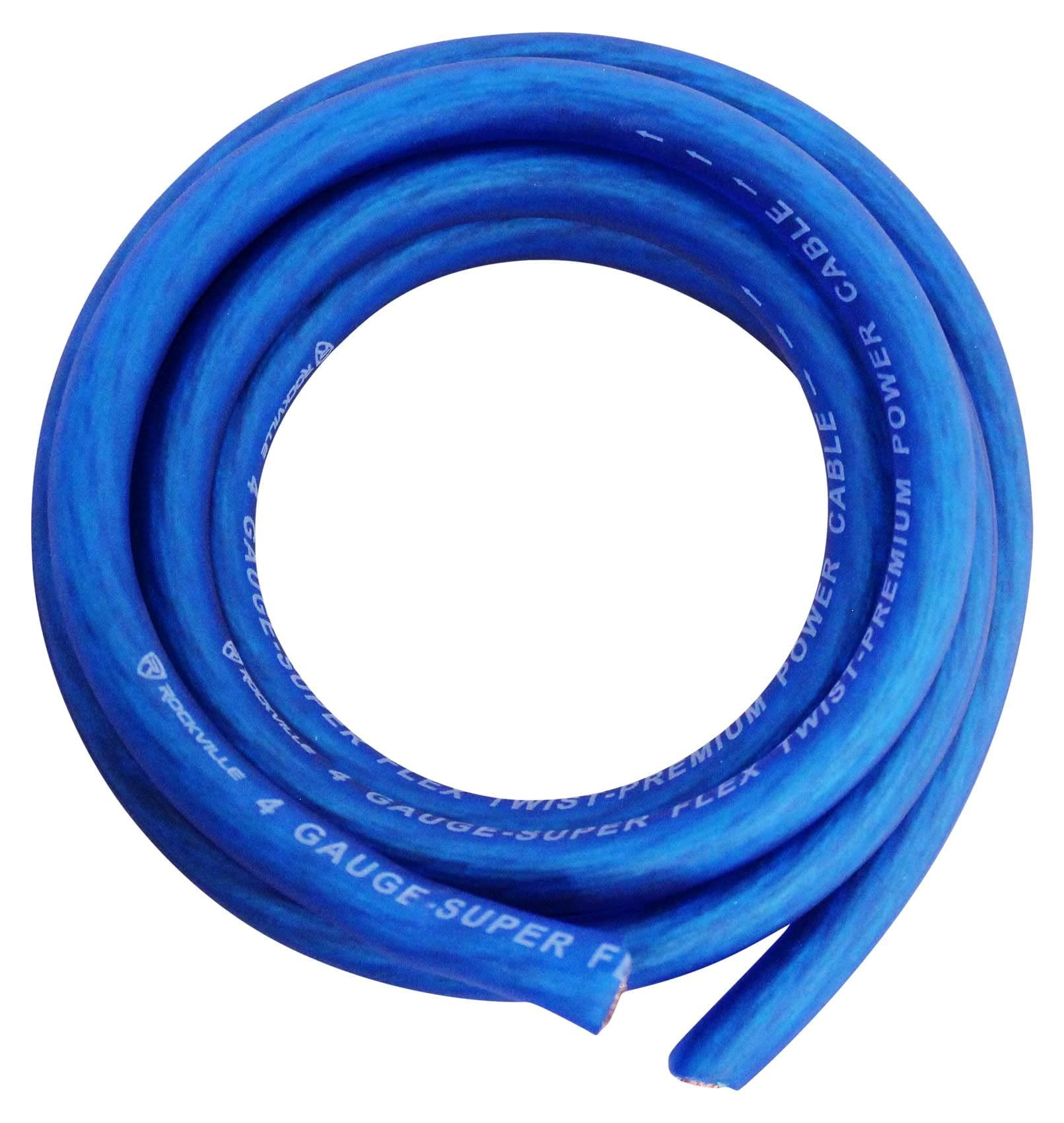 Rockville R4G5-BLUE 4 AWG Gauge 5 Foot Car Amp Ground Wire C64 ...