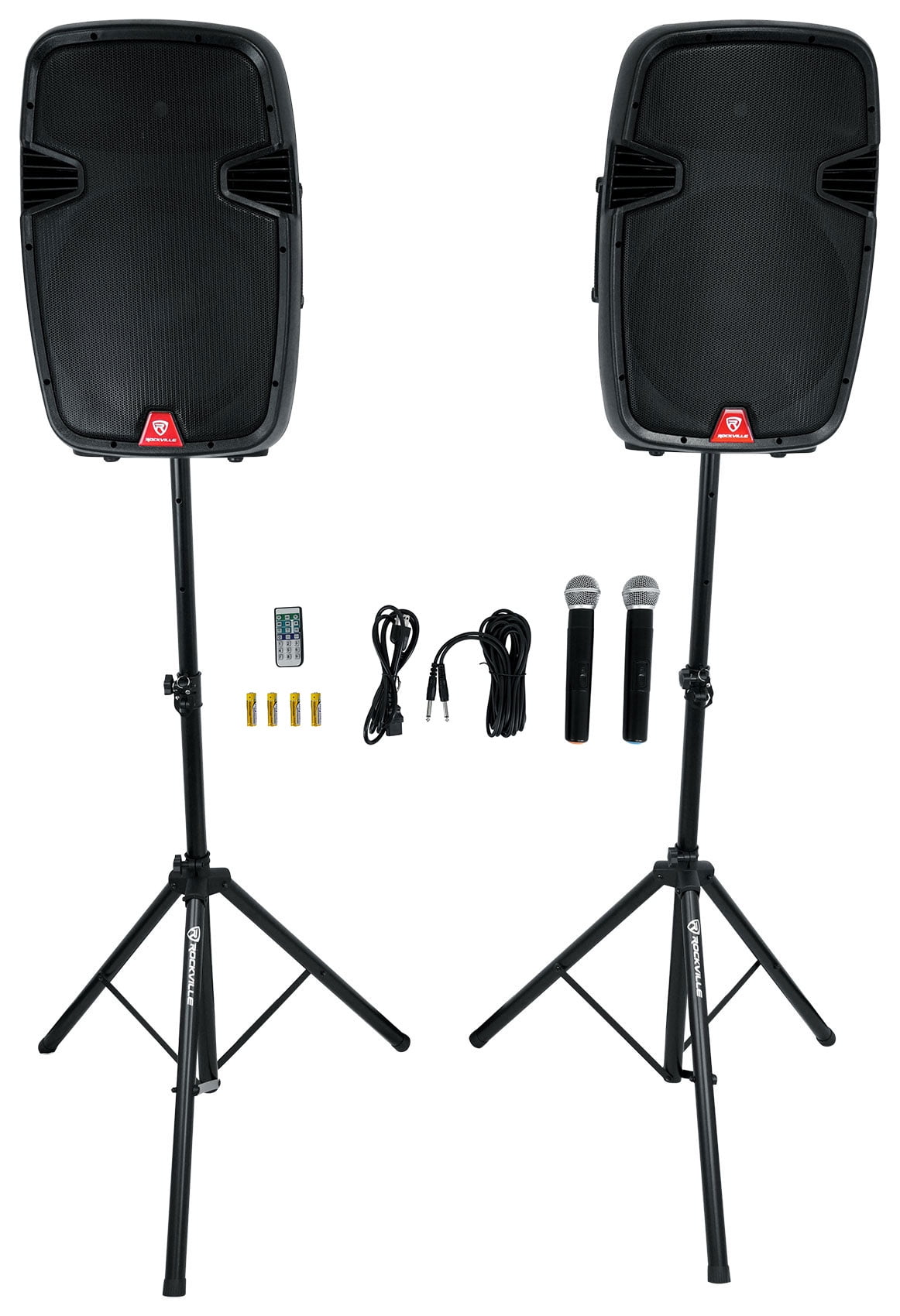"Rockville RAMSYS15 15"" Portable Bluetooth PA System with Wireless ...