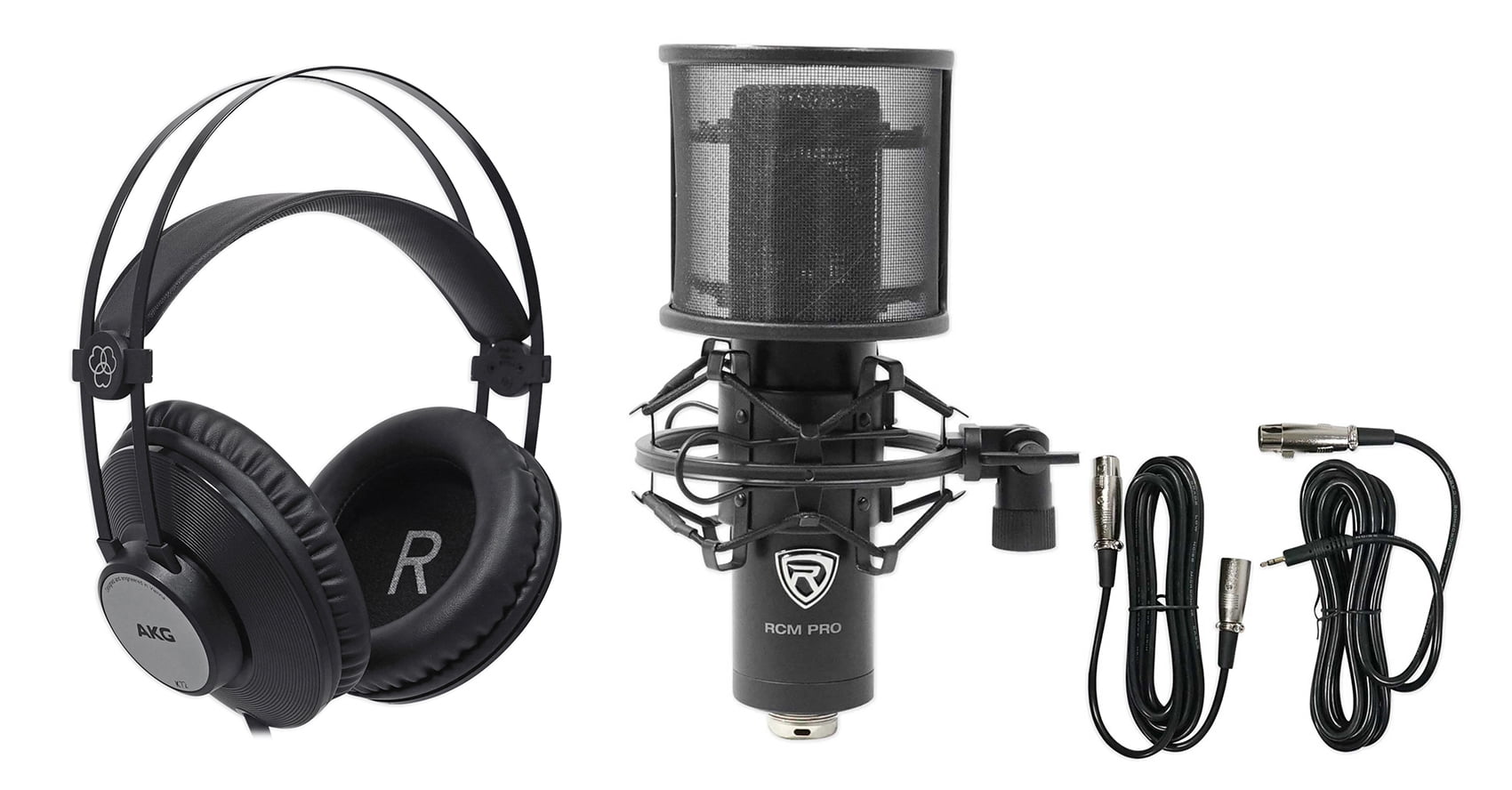 Rockville RCM PRO Studio Recording Condenser Microphone Mic+AKG ...
