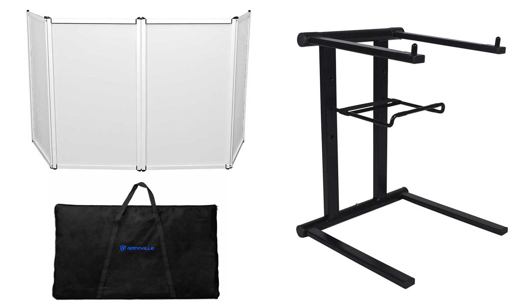 Rockville RFAAW DJ Event Facade Light Weight Booth+Travel Bag+Scrim ...