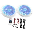 Rockville RMC65LW 6.5" 600w 2-Way White Marine Speakers w/Multi Color ...