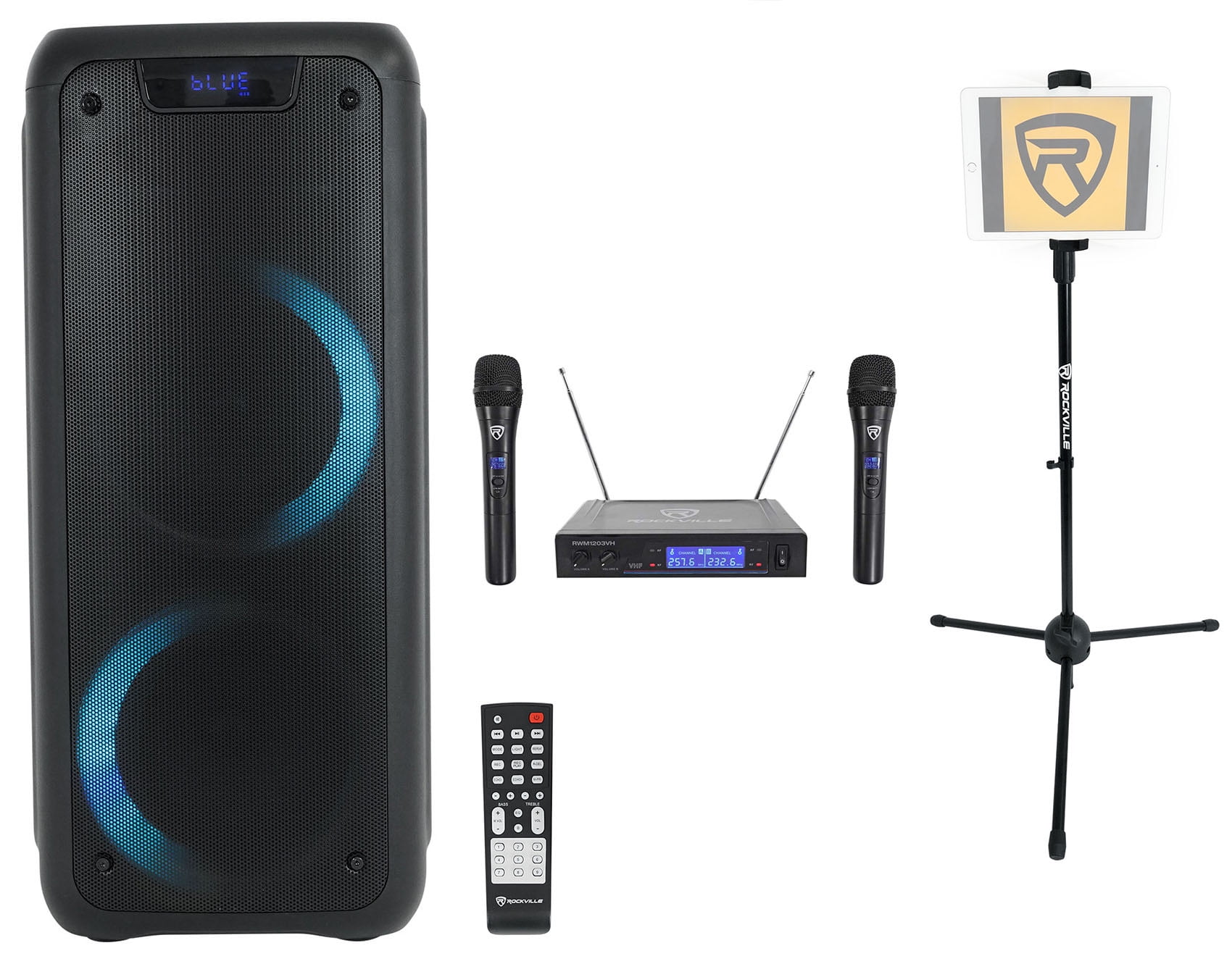 Rockville ROCK PARTY Dual 6.5" Karaoke Machine System+Wireless Mics ...