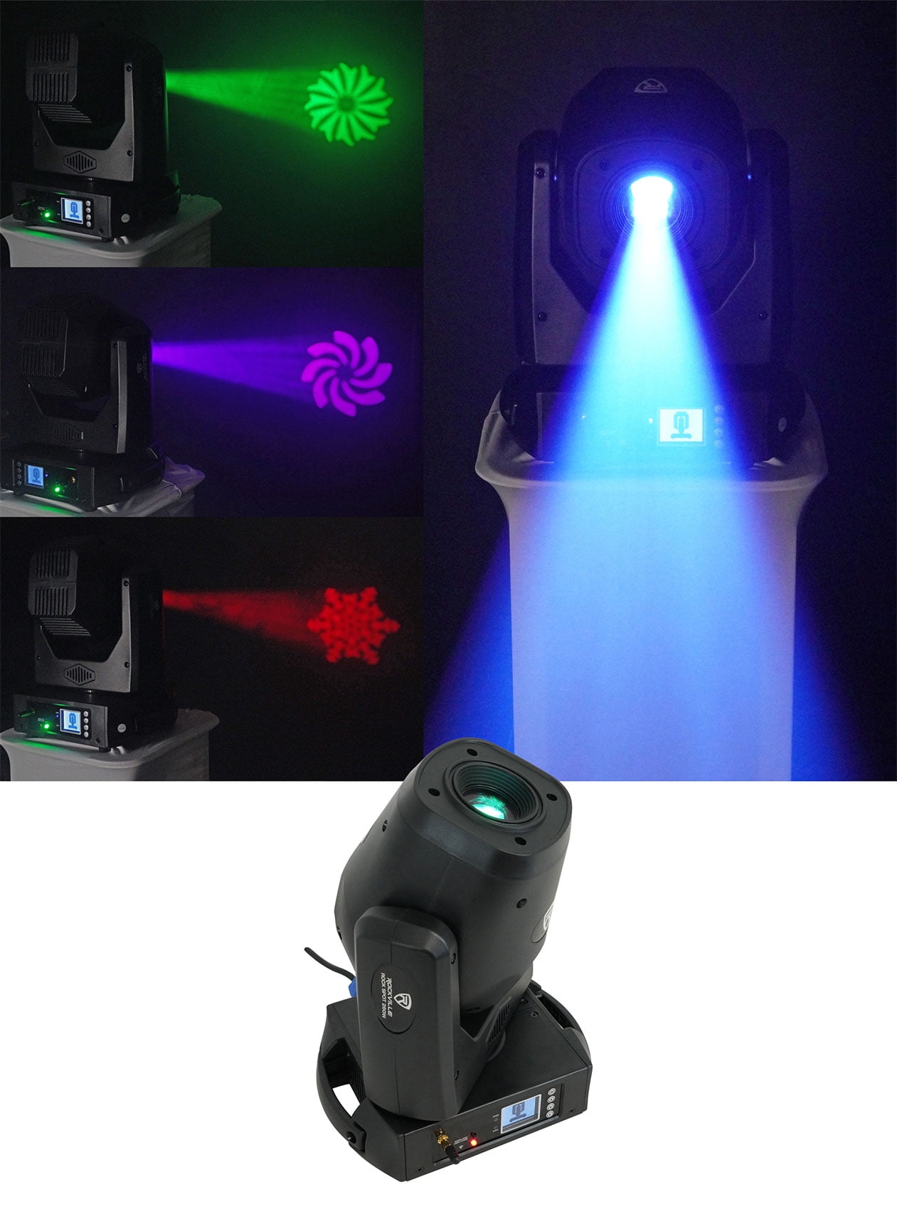 Rockville ROCK SPOT 260W DJ Moving Head Spot Light w Wireless DMX+Prism ...