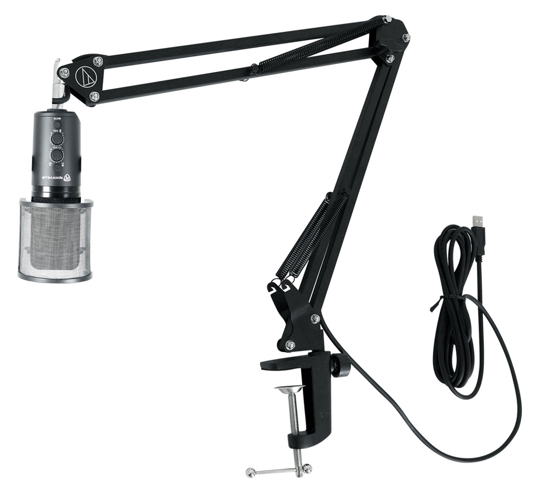 Rockville ROCK-STREAM PRO USB Microphone Recording Mic+Audio Technica ...