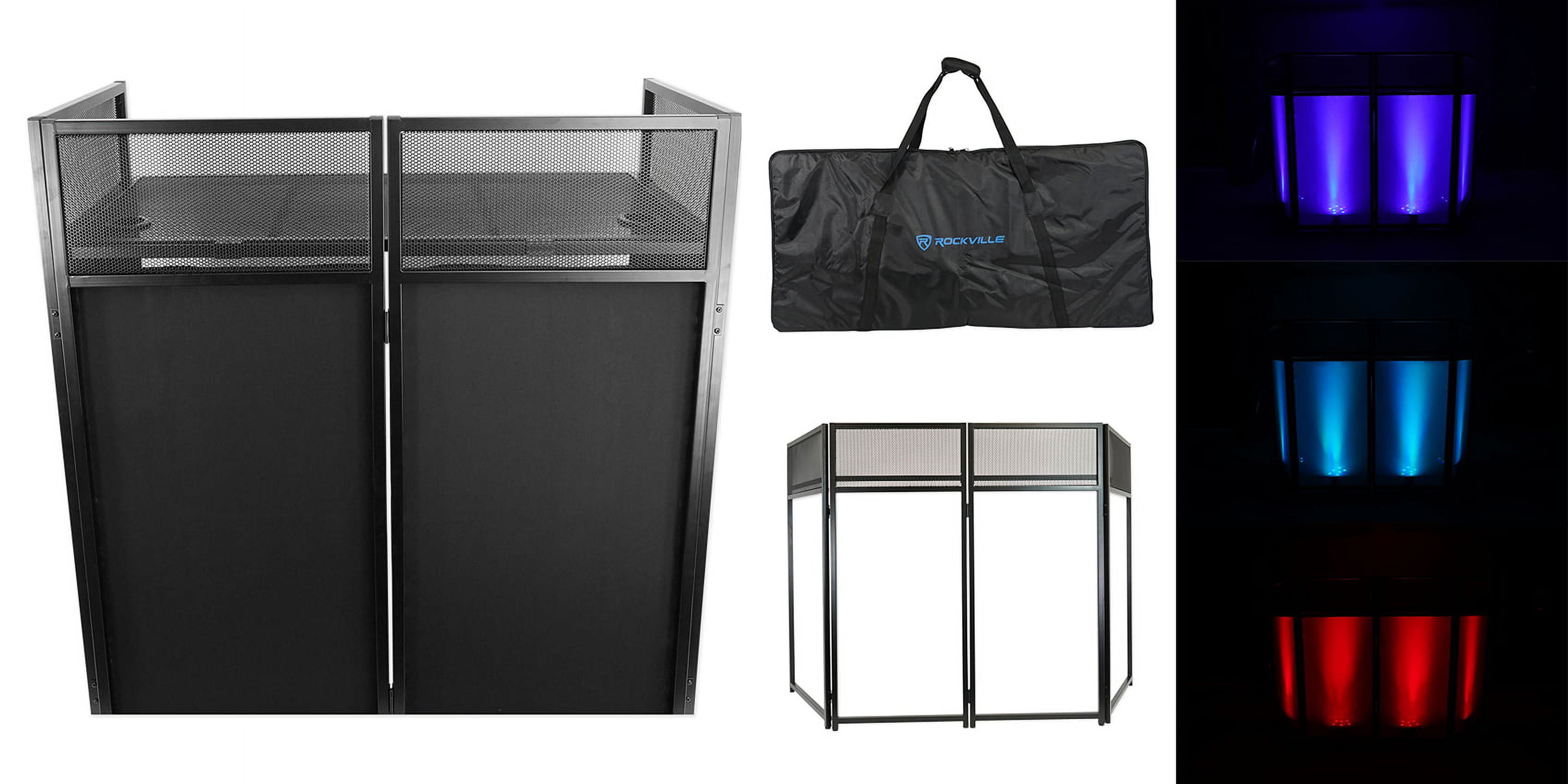 Rockville ROCKBOOTH XL DJ Event Booth Facade w/Built in Table+Travel ...
