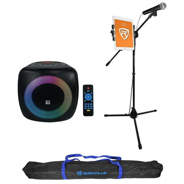 Rockville ROCKBOX PRO LED Karaoke Machine System Party Speaker+Mic ...