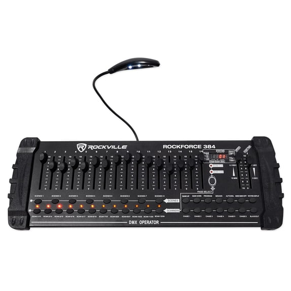 Rockville ROCKFORCE 384 DMX Lighting Controller, DJ Equipment Setup ...
