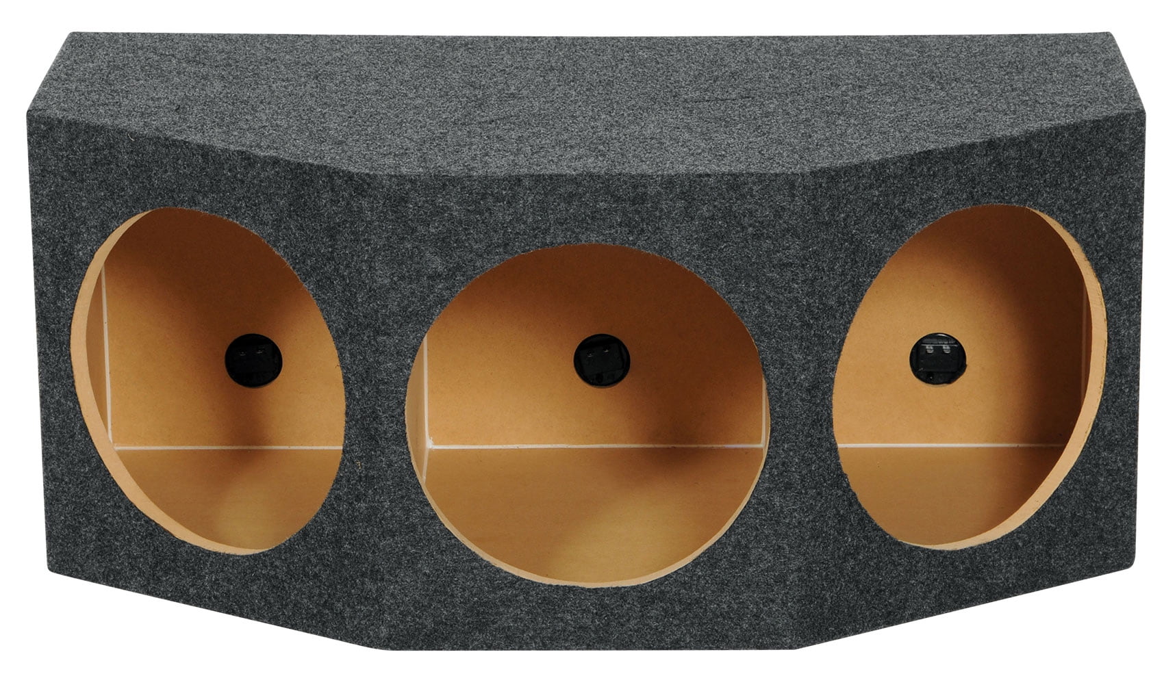 Rockville RT12A-3 3-Hole 12" Sealed Subwoofer Enclosure Angled Front ...