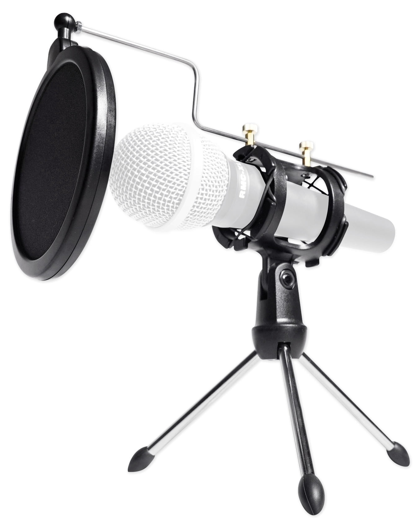 Rockville RTMS21 Desktop Tripod Microphone Stand with Pop Filter and ...