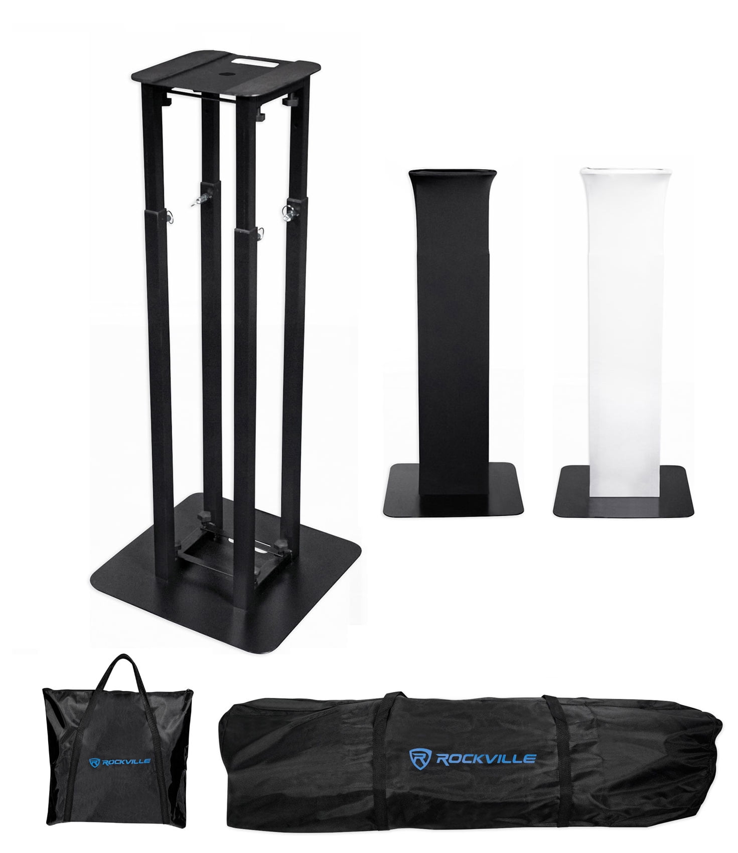 Rockville RTP82B 8 ft Adjustable Black Totem Moving Head Light Stand ...