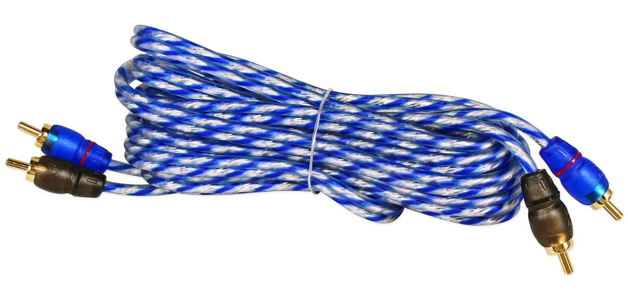 Rockville RTR122 12 Foot 2 Channel Twisted Pair RCA Cable Split Pin ...