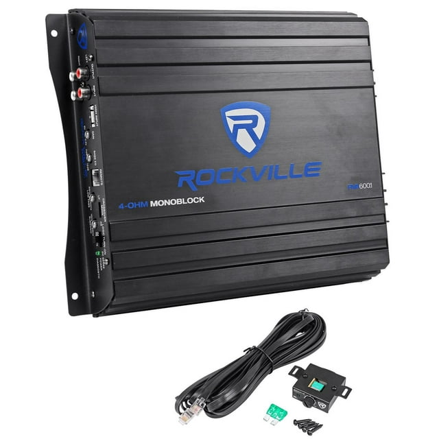 Rockville RVA600.1 Mono Amplifier, 1200w Peak, 200w RMS @ 4 Ohms, Class ...