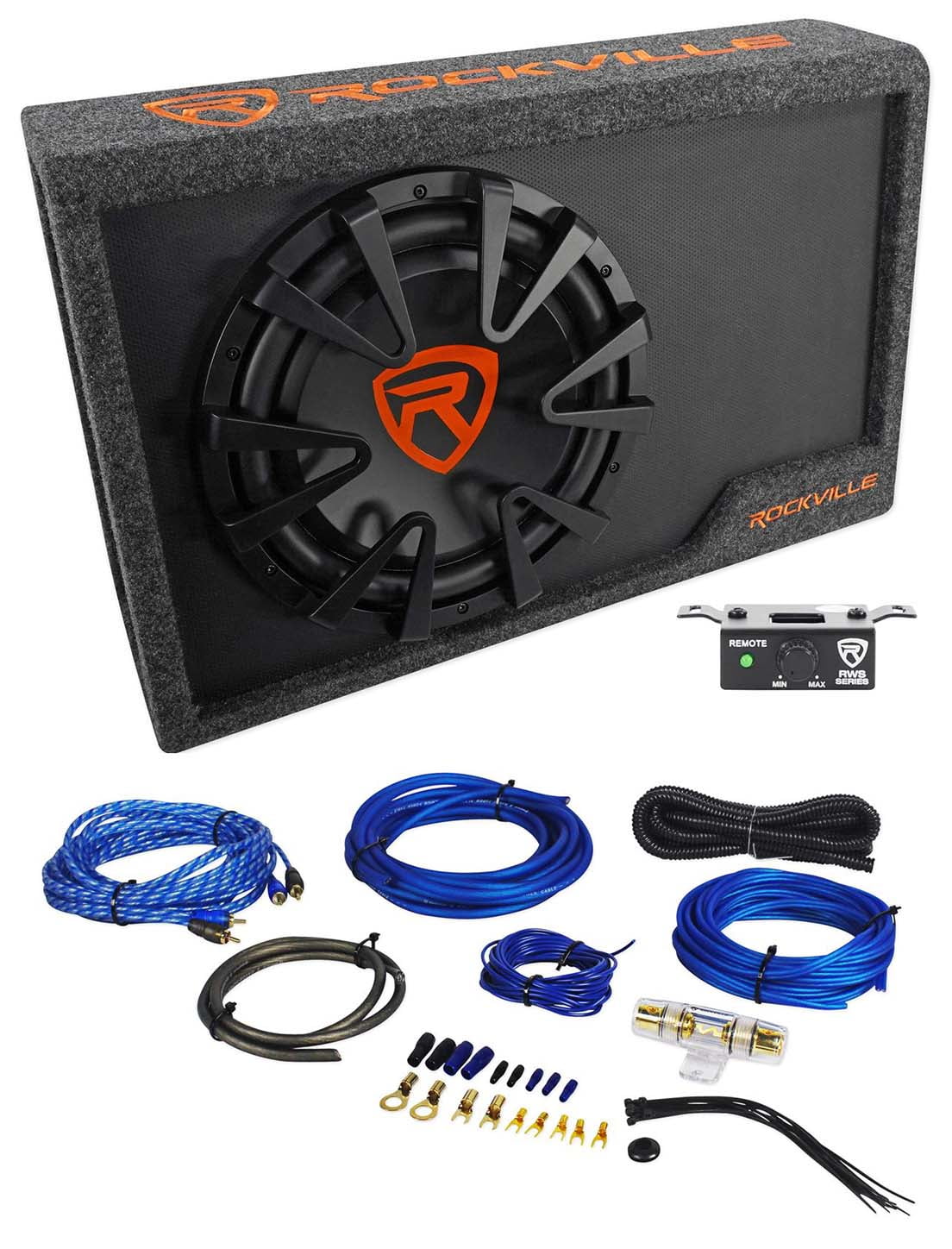 "Rockville RWS12CA Low Profile 1200W 12"" Subwoofer with Built-in ...